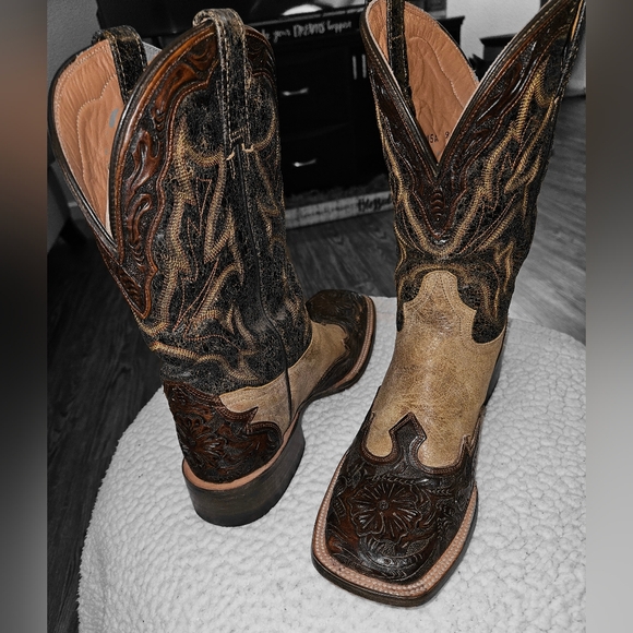 Stetson | Shoes | Stetson Handtooled Western Men Boots 9ee | Poshmark